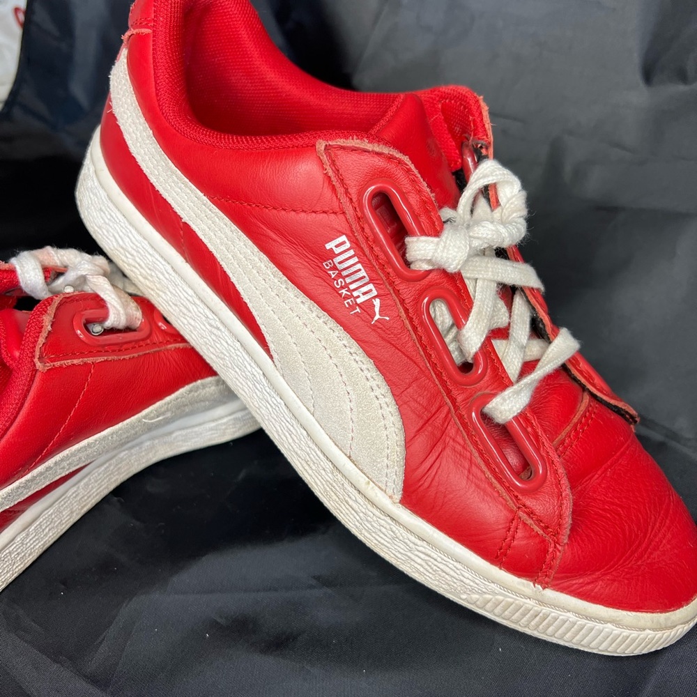 Puma - Red Size 7, Wide Lace Up Athletic Shoe. - Gem